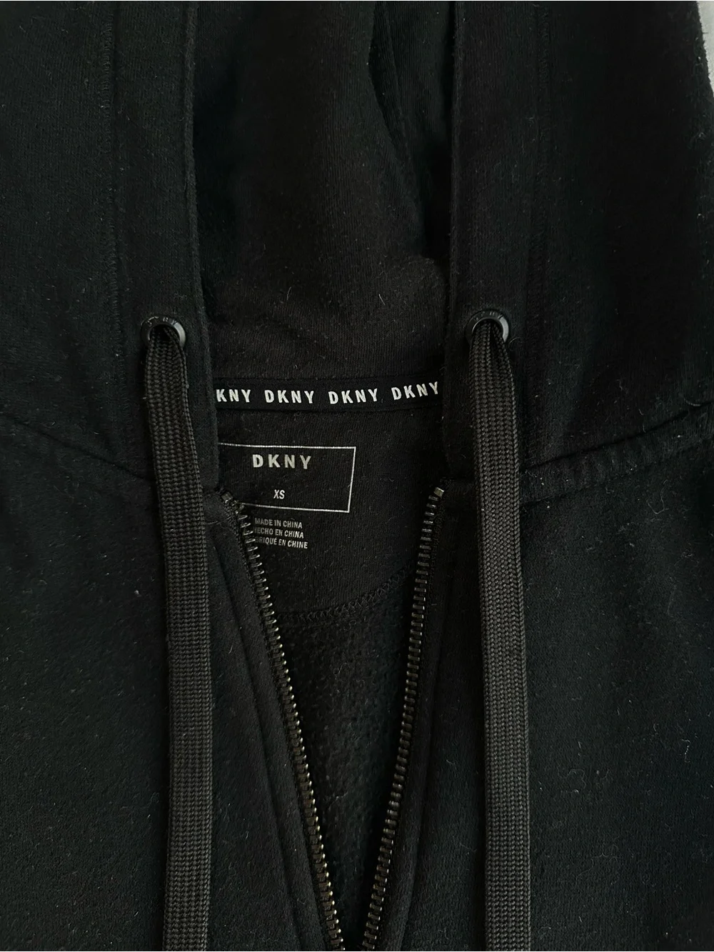 Dkny | Tops | Dkny Black Hooded Zip Sweatshirt | Poshmark